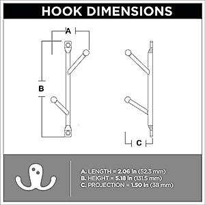 Franklin Brass Small Vertical Double Hook, Matte Black