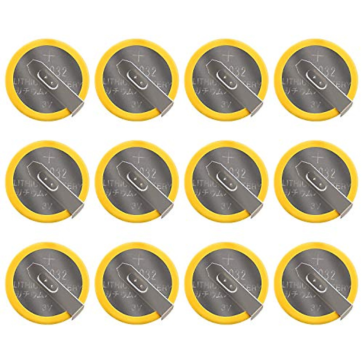 12Pack CR2032 Battery, CR2032 3V Lithium Battery with Solder Tabs for SNES, N64, Gameboy, Pokemon, Gameboy Color Game Battery Replacement