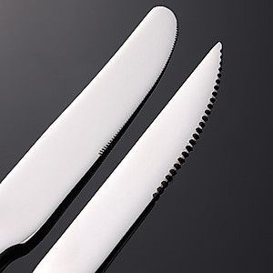 Aimilan 72 Piece Modern Flatware Set with Steak Knives, 18/10 Stainless Steel Silverware Set for 12, Cutlery Set Include Fork Knife Spoon, Mirror Polished, Dishwasher Safe (72 Pcs Service for 12)