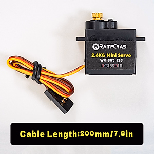 RampCrab RC Steering Servo with Servo Mount Bracket and Servo Horn for AX24 SCX24, RC Car Model Parts, Upgrade Parts for Axial AX24 SCX24 1/24 RC Crawler (Purple Horn)