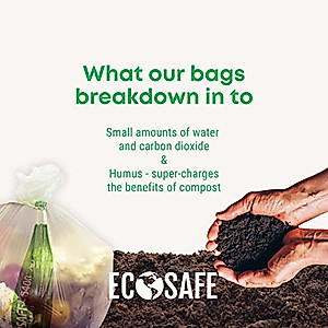 EcoSafe-6400 CP1617-6 Certified Compostable Bag - 16x17” Green Bags for 2.5 Gallon Bin - Extra Strong Leak, Puncture and Tear Resistant Food Scraps Bin Liners, Pack of 90
