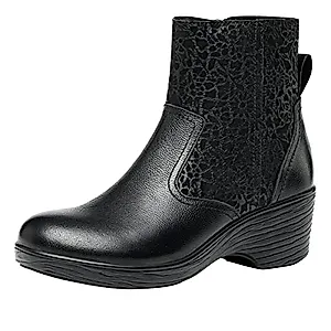 Alegria Womens Scarlett Black Leather Wedge Ankle Boots 9 M US