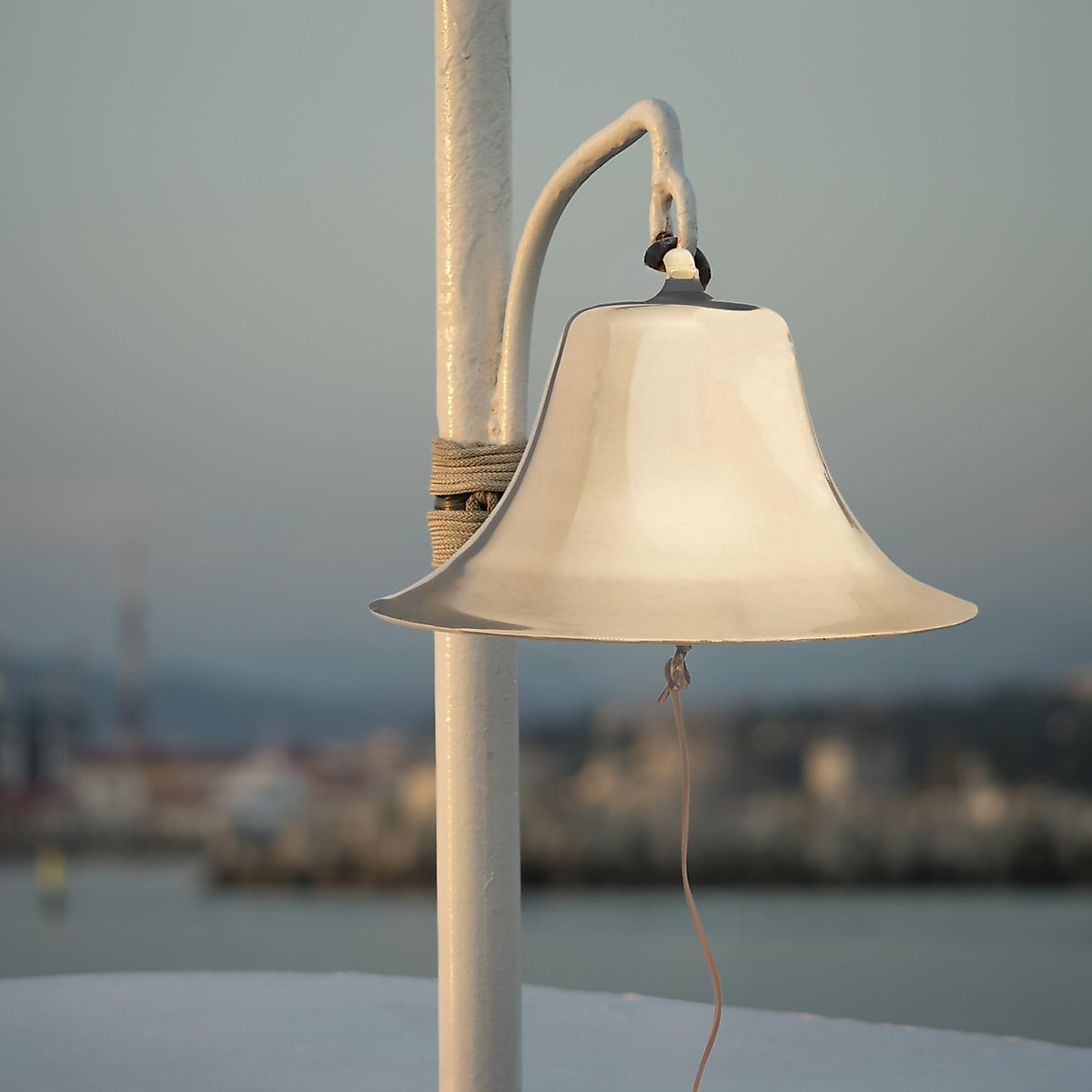 Bevin Bells Yacht Bell – Solid Brass 8" Fog Bell | Ship Bell | Boat Bell | Wonderful Tone with a Loud and Long Ring | Hanging Bell | Highly Polished and Lacquered | Made of Solid Brass | Made in USA