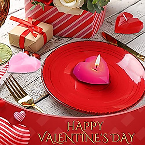9 Pieces Heart Shaped Candle Valentine Candles Romantic Love Candles for Valentine's Day and Wedding Table Centerpiece Dinner Cake Decor Party Favor (Red, Pink, Purple)