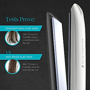 Remington 8510 Anti Frizz Therapy Hair Straightener, 1 Inch Ceramic Flat Iron with Digital Controls, White