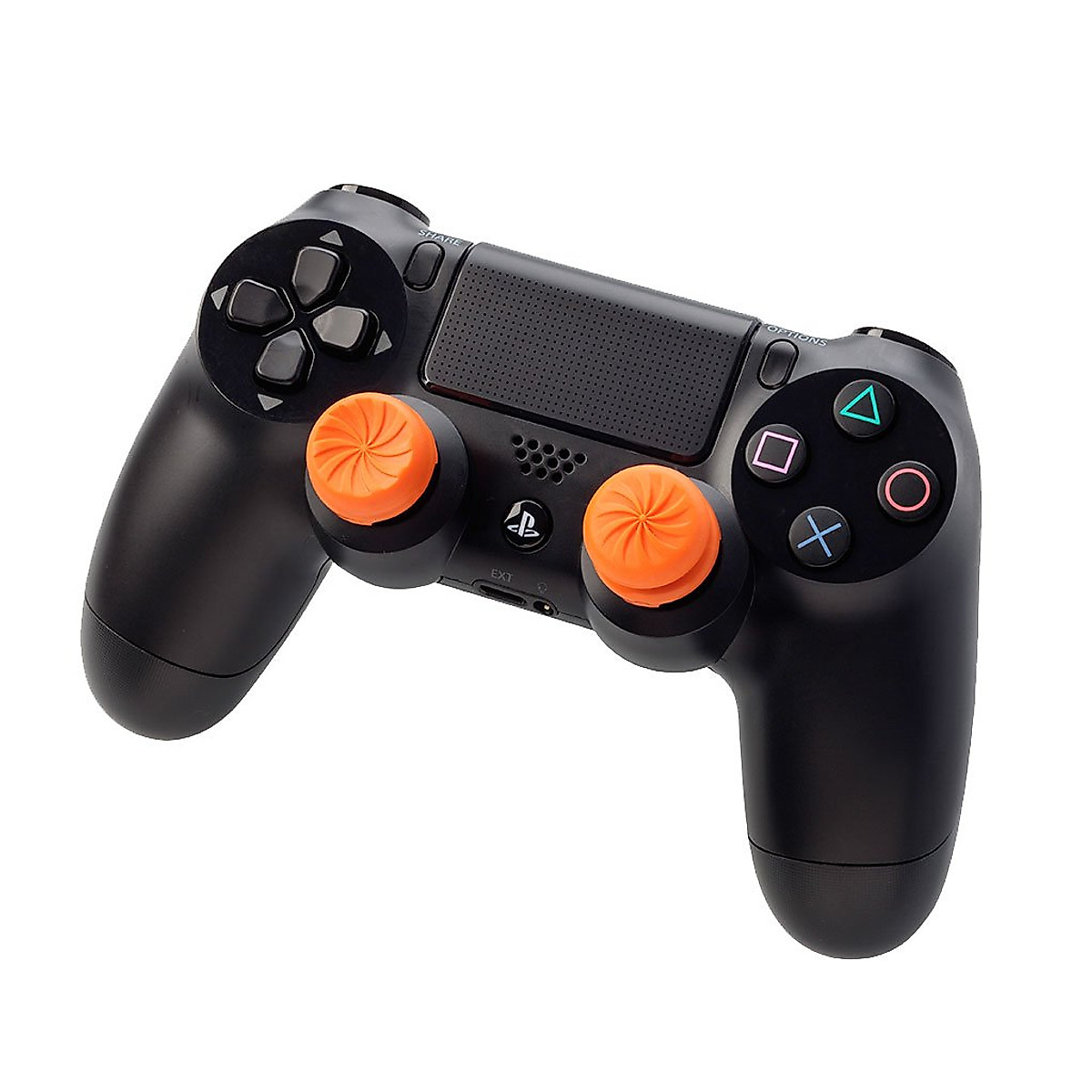 KontrolFreek FPS Freek Vortex for Playstation 4 (PS4) and Playstation 5 (PS5) Controller | Performance Thumbsticks | 1 High-Rise Convex, 1 Mid-Rise Concave | Orange