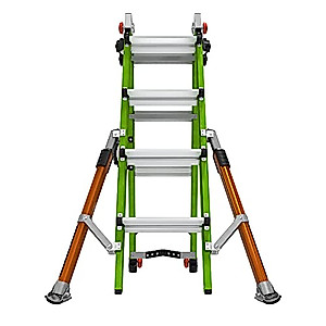 Little Giant Ladder Systems Conquest 2.0 All-Terrain, M17, 17ft, Multi-Position Ladder with Adjustable Outriggers, Fiberglass, Type 1A, 300 lbs Weight Rating, (17107-001)