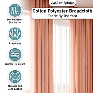 Ice Fabrics Cotton Polyester Broadcloth Fabric by The Yard - 60" Wide Soft & Breathable Broadcloth Fabric for Sewing - Perfect for Apparel, Bedding, Curtains and More - Black - 2 Yards