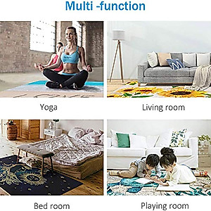 Modern Geometric Area Rug, Easy Clean Fade Resistant Grey Yellow Abstract Brush Stroke Rectangular Carpet for Living Room/Bedroom/Kitchen,55.1x78.7in/4.5'x6.5'