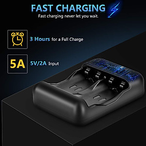 Rapthor Xbox Controller Battery Pack Rechargeable for Xbox One/Xbox Series X/Xbox One S/Xbox One X/Xbox One Elite, 2x2500 mAh Xbox One Batteries Kit with Charger (2 Batteries + Charger)