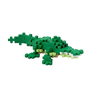 PLUS PLUS 3D Animal Figure Building Block Set, 70 Mini Interlocking Puzzle Pieces, Fun Stem Toys for Kids - Alligator Maker Tube