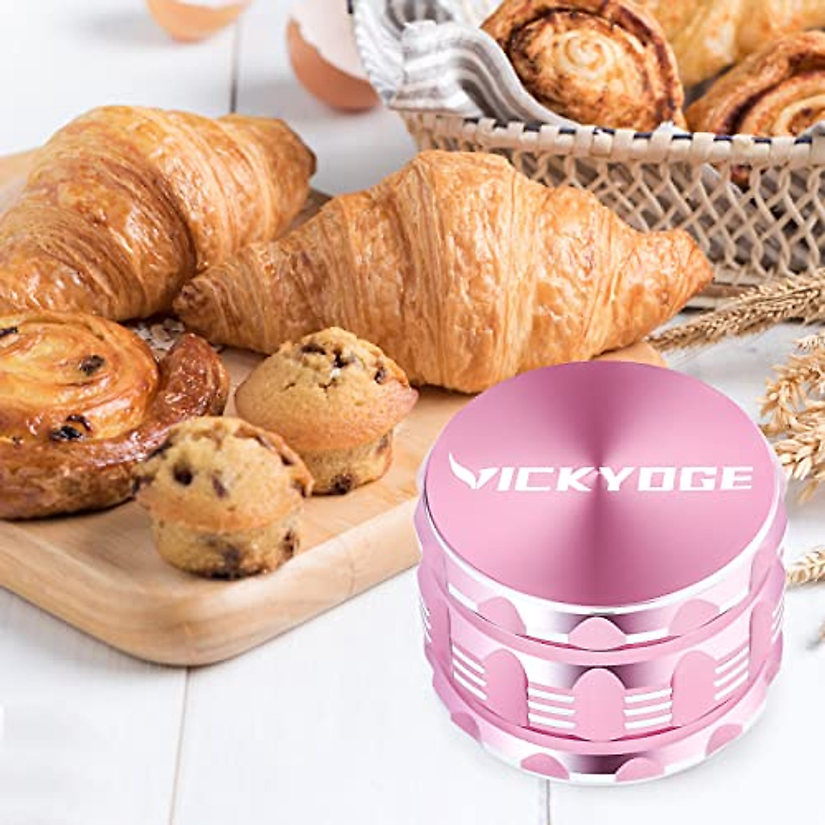 VICKDGE Large Kitchen Grinder for Spice (2.5”, Pink)