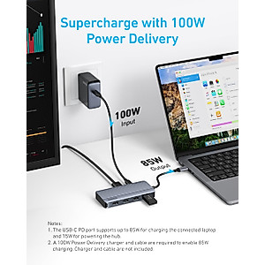 Anker 7-in-1 USB C Hub, Dual-Display USB-C Docking Station, Dual HDMI Display, 100W Power Delivery, 10Gbps Data Transfers, USB Ports for MacBook Air/Pro, Dell XPS, and More