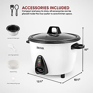 Aroma Housewares ARC-360-NGP 20-Cup Pot-Style Rice Cooker & Food Steamer, White