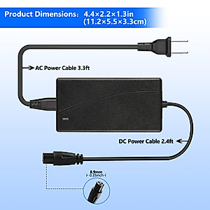 BXIZXD 42V Charger 3-Prong Inline Connector for 36V Pocket Mod/Dirt Quad/Sports Mod Electric Scooter Lithium Battery Power Supply, Battery Charger for Electric Scooter