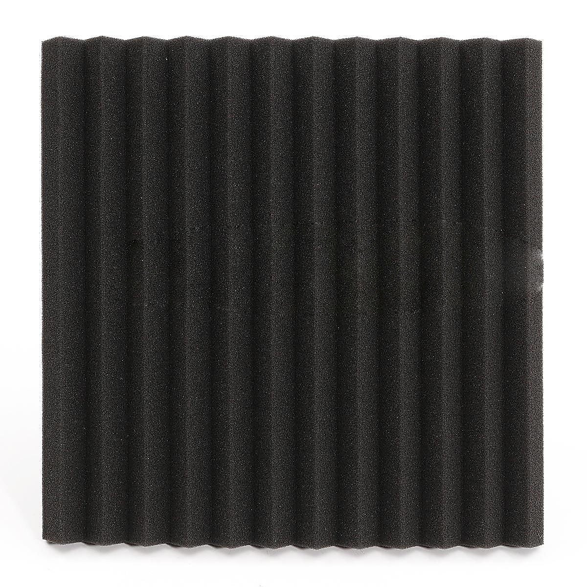 96 Pack BLACK Acoustic Foam Panel Wedge Studio Soundproofing Wall Tiles 12" X 12" X 1" (96BLACK)