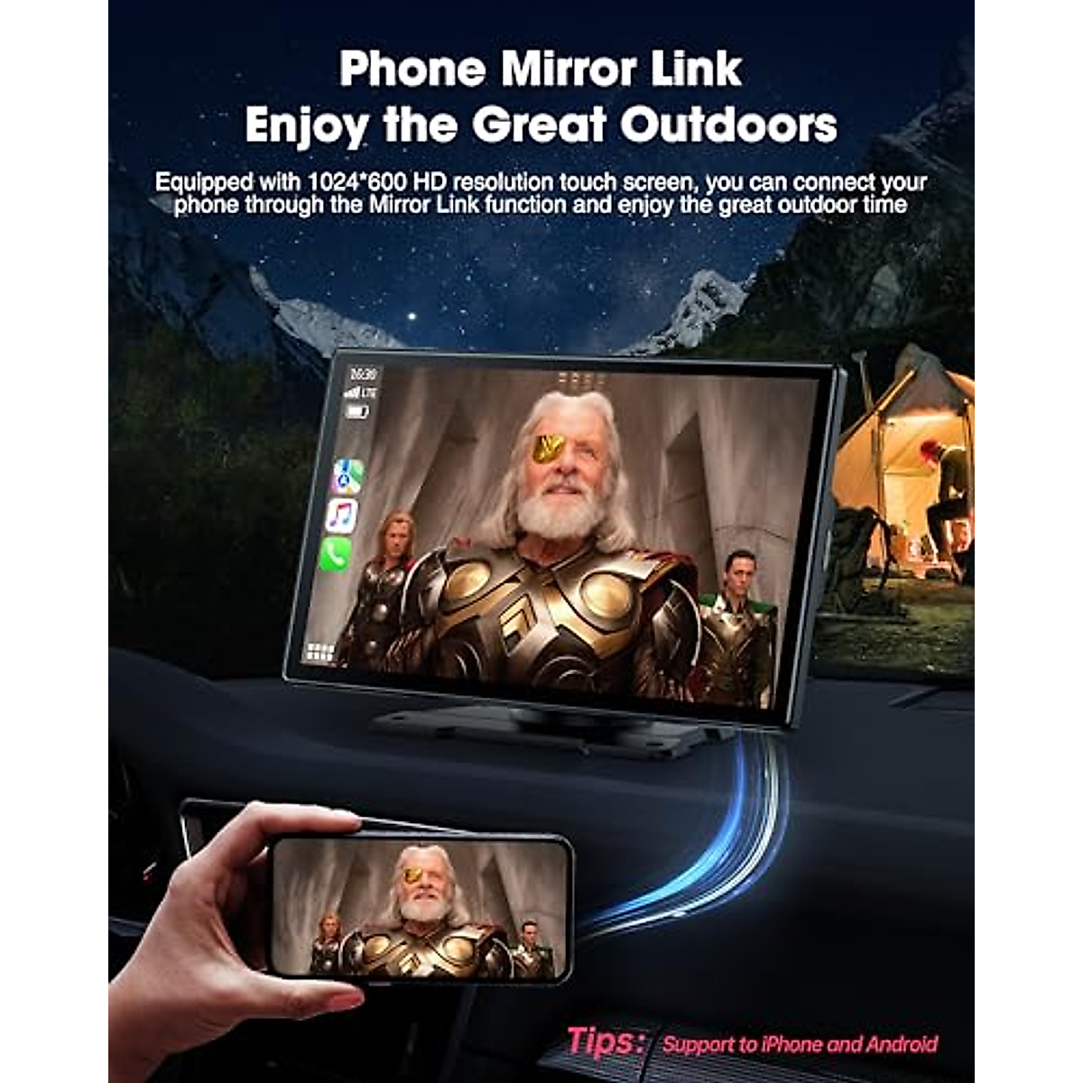 9-Inch Wireless Car Stereo with Carplay, Backup Camera, GPS Navigation, Android Auto - by LAMTTO