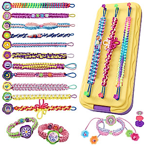 Friendship Bracelet Making Kit for Girls - DIY Arts and Crafts Toys for 6 7 8 9 10 11 12 Years Old, Cool Bracelet String Making Kits for Travel Activity, Best Birthday Gifts for Teen Girls