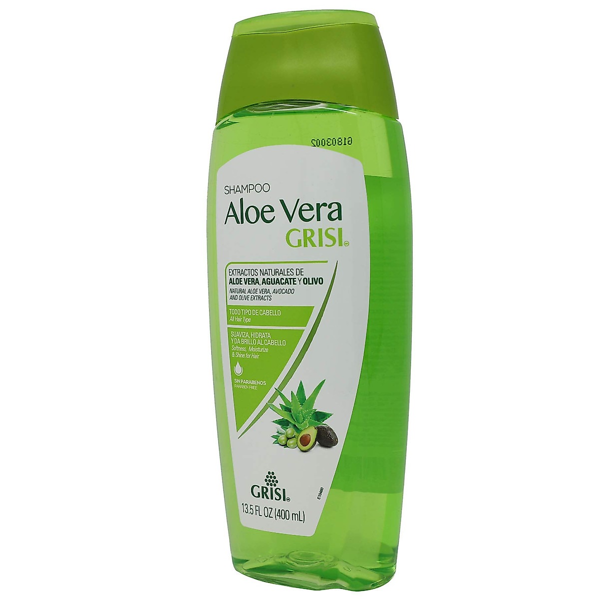 Grisi Aloe Vera Shampoo, Moisturizing Shampoo with Aloe Vera Extract, Paraben-Free, Hair Product for Soft and Shiny Hair, 2-Pack of 13.5 FL Oz each, 2 Bottles