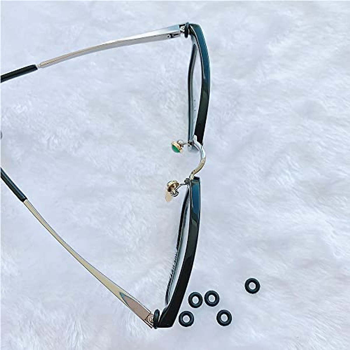 Eyeglass Repair Kits Glasses Grips Hinge Tighteners Silicone Hinge Rings Eyeglass Replacement and 1 Screwdriver 6mm for Eyeglass Frame