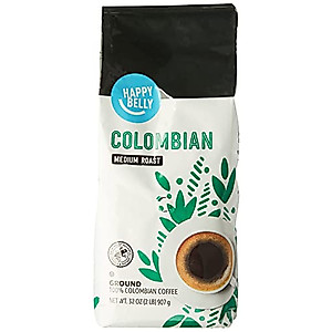 Amazon Brand - Happy Belly Colombian Ground Coffee, Medium Roast, 32 Ounce