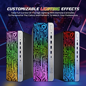 BTO RGB Gaming Desktop PC Bundle - Intel Core i5 7th Gen, 16GB DDR4 Ram, 512GB SSD, Radeon RX-550 4GB GDDR5, New 22 Inch Monitor – Prebuilt Computer Tower for PC Gaming - Windows 10 Pro (Renewed)