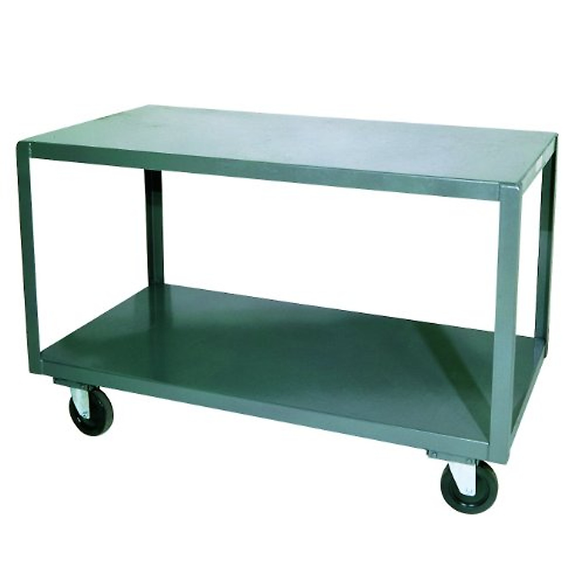 Durham Welded 14 Gauge Steel High Deck Portable Table, HMT-3672-2-95, 2 Shelves, 1200 lbs Capacity, 36" Length x 72" Width x 30-1/4" Height