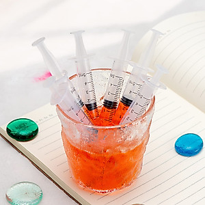 6PCS 5ML/CC Ink Filling Plastic Syringe Set with Blunt Stainless Needle Tip for Fountain Pen, Printer