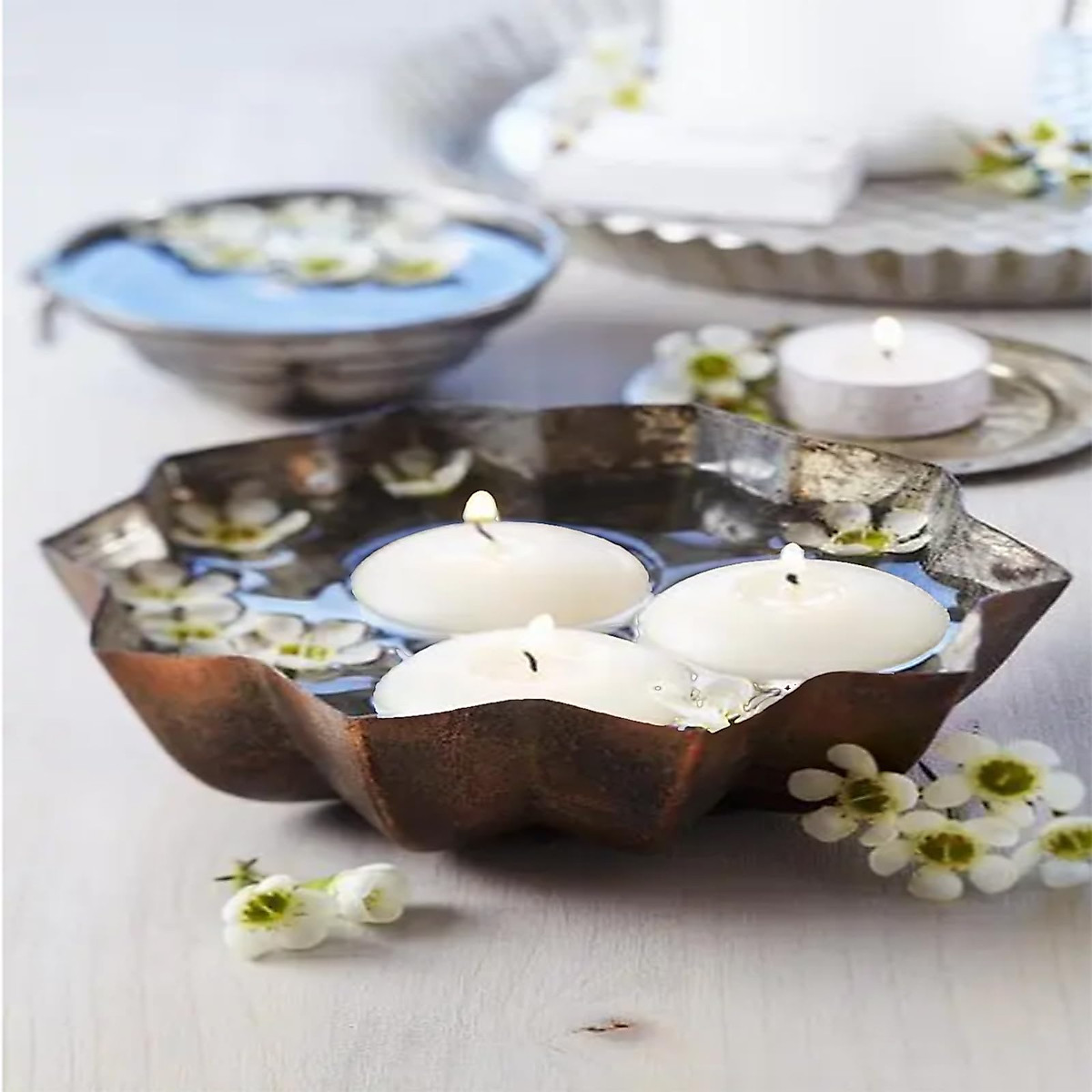 36 Pack White Floating Candles 3 inch Unscented and Non-Dripless Wax Burning for 13-15 Hours, Floating Candles Used for Cylindrical Vases, Centerpieces at Parties and Home Decorations