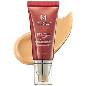 MISSHA M Perfect BB Cream No.29 Caramel beige for medium with warm skin tone SPF 42 PA +++ 1.69 Fl Oz - Tinted Moisturizer for face with SPF