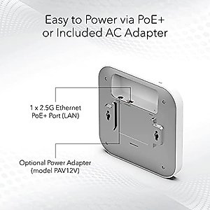 NETGEAR Wireless Access Point (WAX610PA) - WiFi 6 Dual-Band AX1800 Speed | Up to 250 Devices | 1 x 2.5G Ethernet LAN Port | 802.11ax | Insight Remote Management (Renewed)