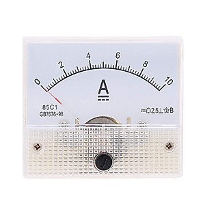 YXQ DC 0-10A Analog Current Panel 85C1 Amp Ammeter Gauge Meter 2.5 Accuracy for Auto Circuit Measurement Tester (DC 10A)