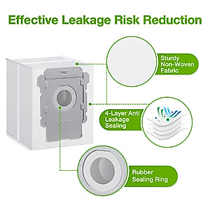 Rowhalf 12 Pack Vacuum Bags, Effective Dust Filtration, Compatible with iRobot Roomba Bags i & s & j Series, Replacement for i3+, i4+, i6+, i7, i7+(7550) j7, j7+i8+, s9+ Automatic Dirt Disposal Bags