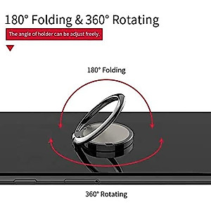 KJYFOANI for Infinix GT 10 Pro Case, [ 1 x Tempered Glass Protective Film], Shockproof Soft Cover, with [360° Rotation Ring Kickstand] Case for Infinix GT 10 Pro (6.67") - Glisten