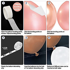 Rose Gold Happy Birthday Banner Backdrop with Confetti Balloon Garland Arch, Happy Birthday Banner Balloon Set for Women Girls, Pink 16th 21st 30th 40th 50th Bday Poster Photo Booth Decor