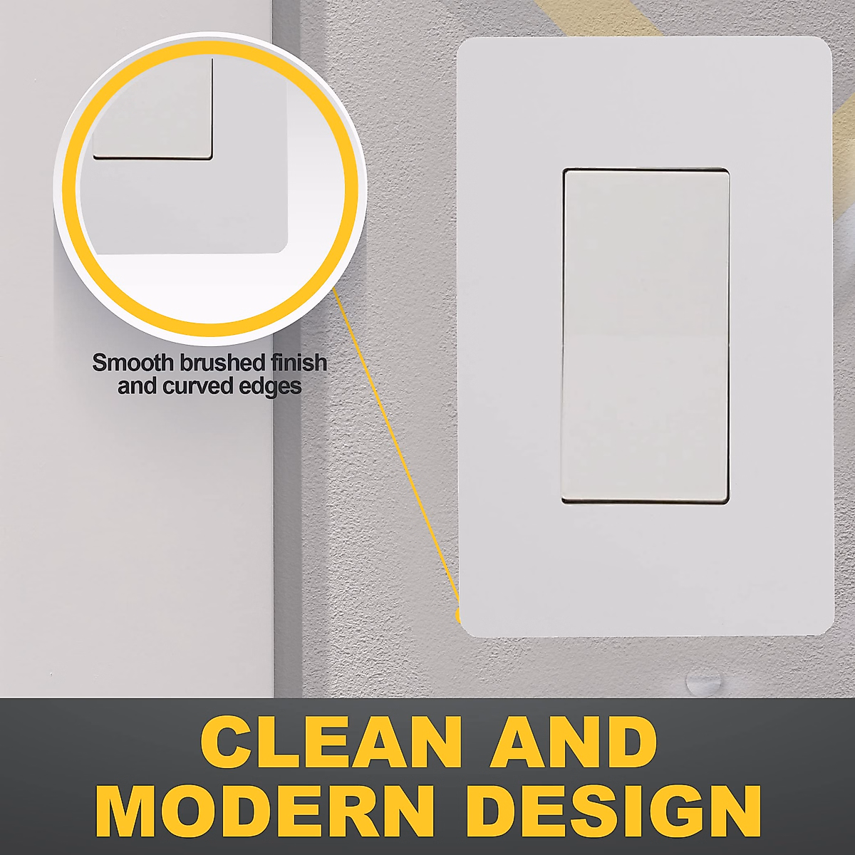 Faith White 1-Gang Screwless Wall Plate (1-pack) | Light Switch Plate or Wall Plate for Electrical Outlet | 1-Gang Wall Plate for Decorator Switches and Receptacles | Heat-Resistant Thermoplastic