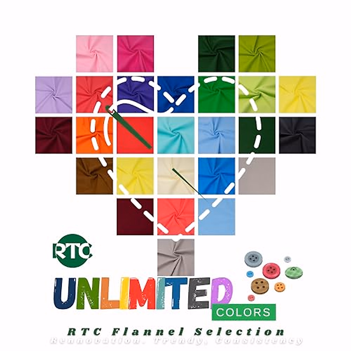 RTC Fabric 100% Cotton Solid Flannel, Lime Green Cut by The Yard