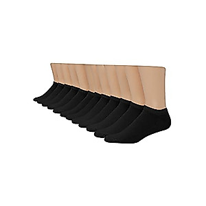 Hanes Men's Double No Show Socks 12-Pair Pack, Available in Big & Tall