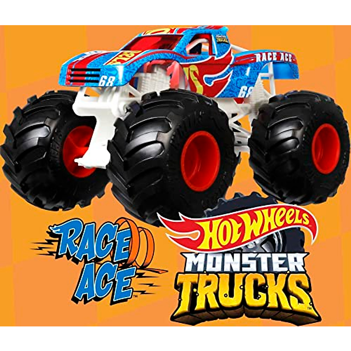 Hot Wheels Monster Trucks Oversized Race Ace 1:24 Scale Die-Cast Toy Truck