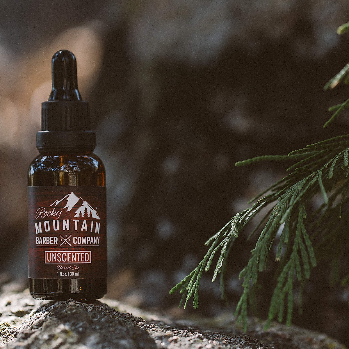 Rocky Mountain Barber Company Men’s Unscented Beard Oil - Featuring Grapeseed Oil, Coconut Oil, Argan Oil and No Added Scent