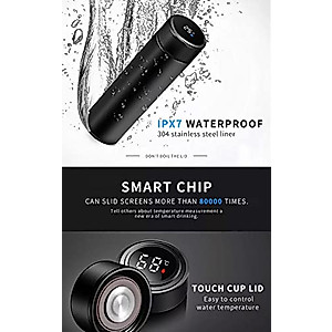 500ml Thermos Stainless Steel Double Wall Vacuum Flask Smart Water Bottle with LED Screen for Temp (White)