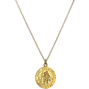 Dogeared Saint Christopher Travelers Reminder Necklace Gold Dipped One Size