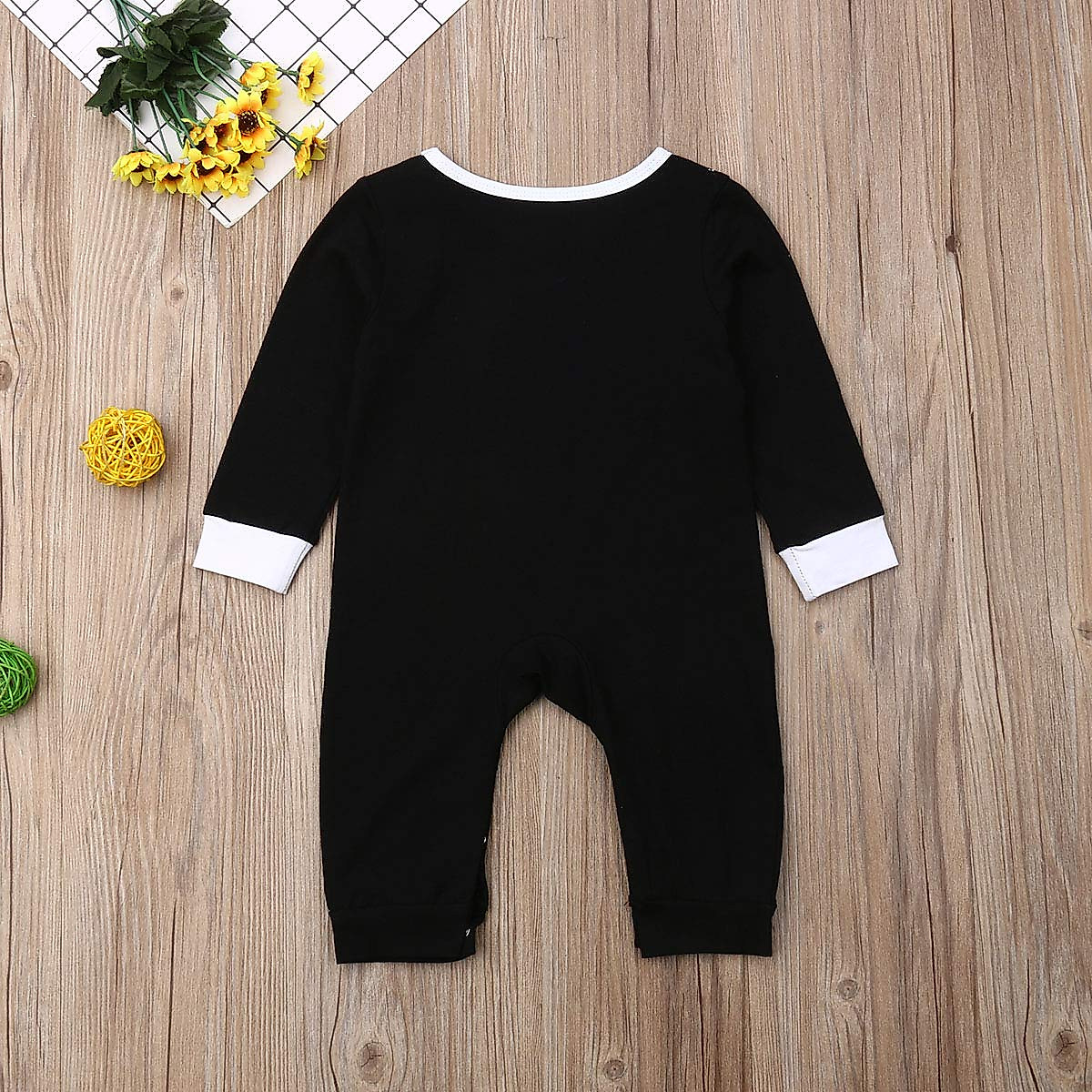 Baby Boy Gentleman Shirt Bowtie Romper Tuxedo Jumpsuit Overall Black Suit Clothes 0-18M (Black, 0-6 Months)