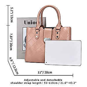 JHVYF Satchel Bag for Women Vegan Leather Crossbody Purse Top-Handle Handbag Trendy Shoulder Bag Ladies Work Tote Apricot