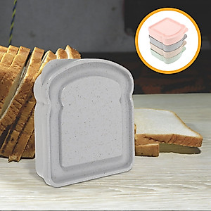 CALLARON 4 Pcs Sandwich Keeper, Reusable Sandwich Containers, Toast Shape Bread Box with Lid, Portable Sandwich Box, Food Fresh Keeping Box, Sandwich Containers for Lunch Boxes 4.8 x 5.1 inch