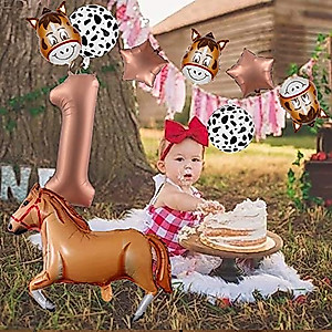 Cowboy Party Balloons First Rodeo Birthday Party Decorations Boy 40 Inch Western Cowboy Horse Themed Balloons For Birthday Party 1st Wild West Party Supplies for Arch Garland Party Baby Shower