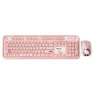 Digital Ventus Hello Kitty Retro Keyboard + Mouse Set, Keyboard Korean/English (Pink)