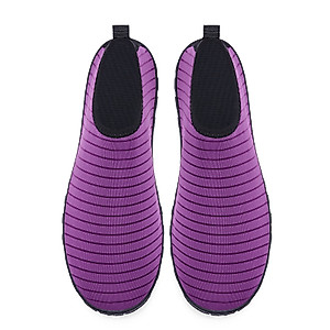 Racqua Men&Women Breathable Water Shoes Aqua Socks for Hiking Diving Surf Diving Sport Quick-Dry Pool Beach Swim Shoes Purple 10W/9M