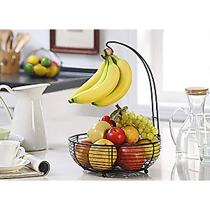 SunnyPoint Black Multifunction 2-tier Basket with Banana Hook