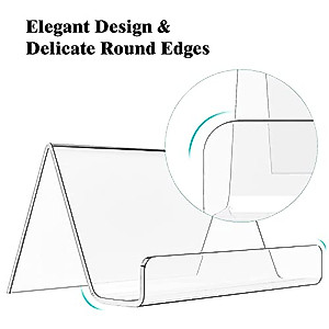MaxGear Business Card Holder for Desk Acrylic Business Card Display Holders Clear Business Cards Holder Stand 3 Pack Desktop Plastic Name Card Organizer, Capacity: 50 Cards